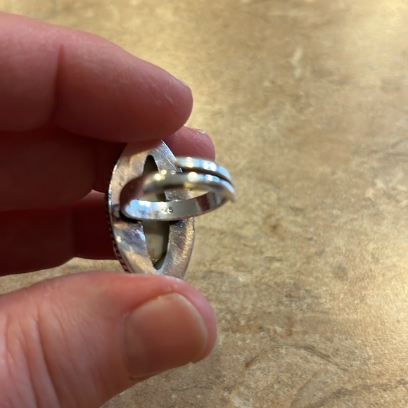 Jewelry | Native American Womens Navajo White Stone Howlite Jumbo Ring ...